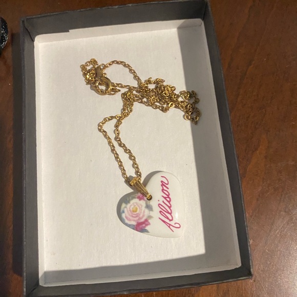 Jewelry | Gold Heart Pendant Necklace With Name Allison | Poshmark